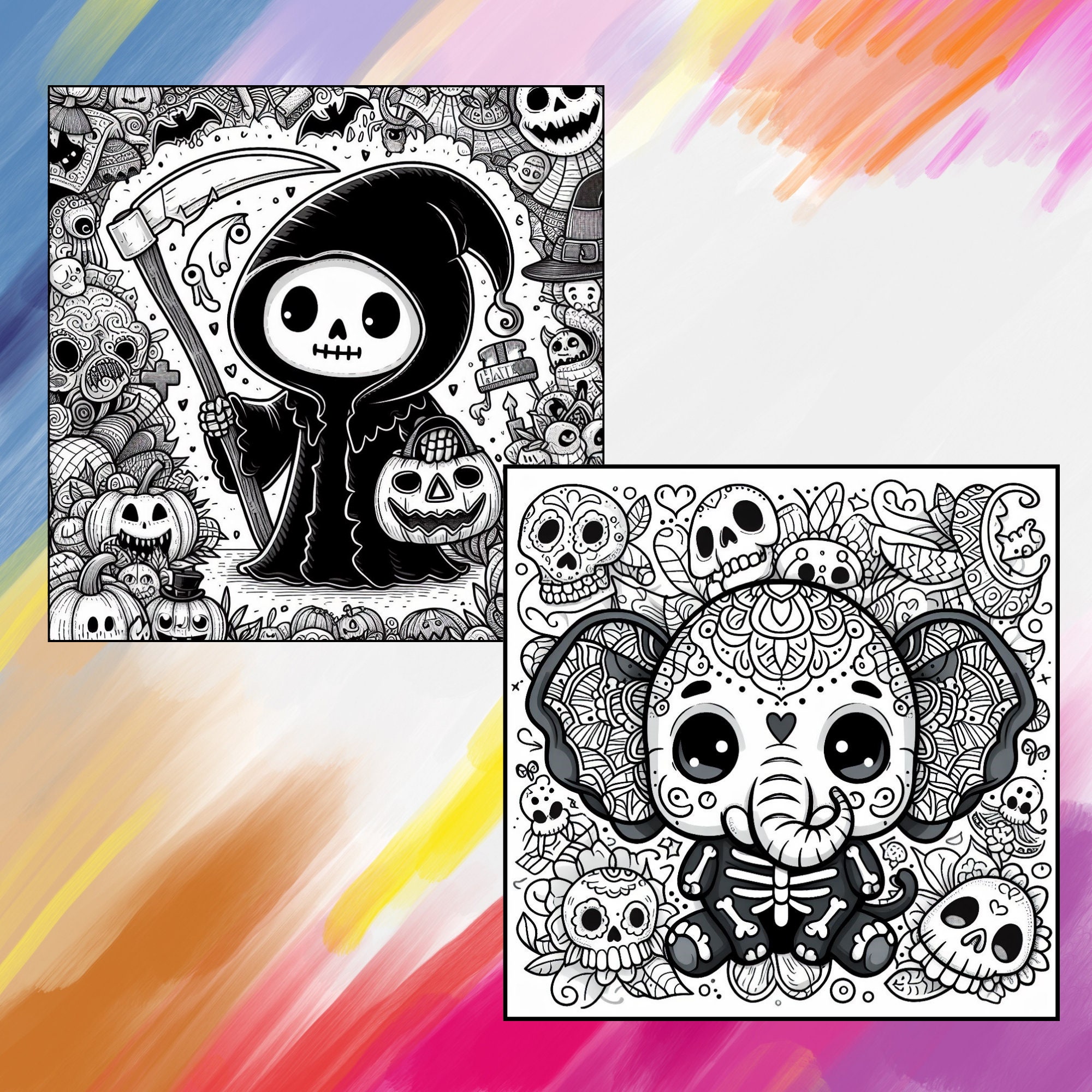 Spooky Cute: Creepy Cute Coloring Book for Relaxing - Etsy