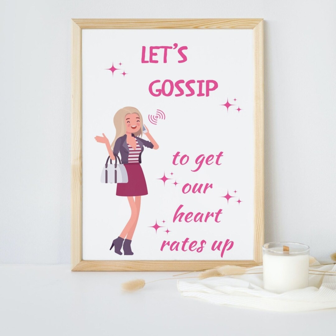 Let's Gossip-digital Prints-wall Art Print-retro Cartoon - Etsy