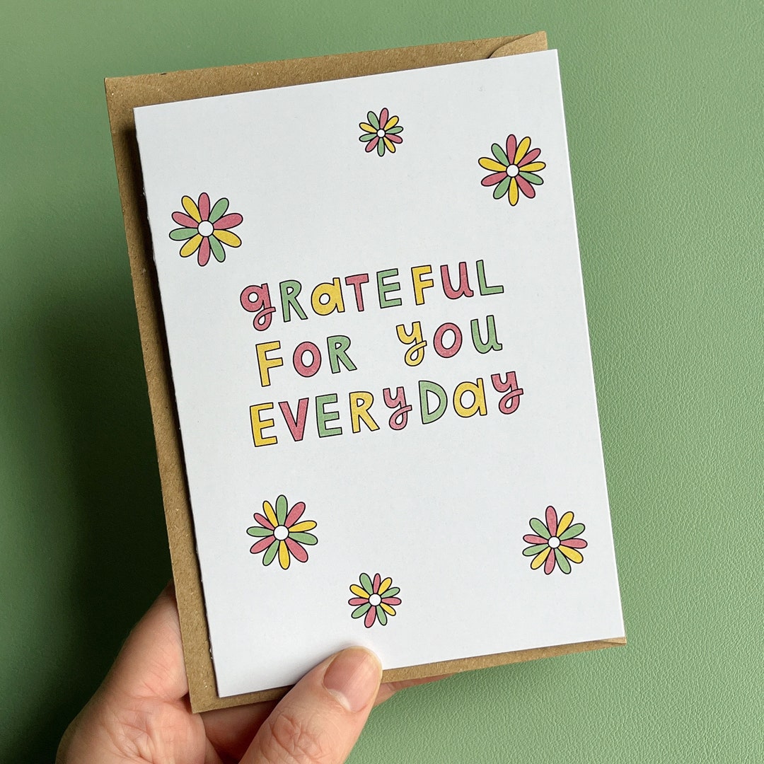 Grateful for You Everyday Greeting Card A6 - Etsy