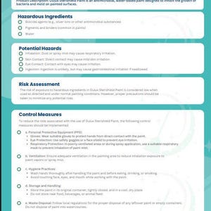 COSHH Assessment for Dulux Sterishield Paint - Etsy