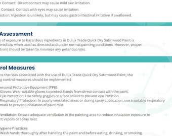Printable COSHH Assessment for Dulux Trade Drywall Primer - Etsy