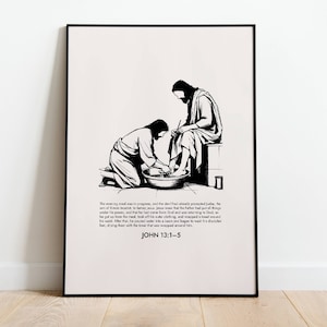 Jesus Washes the Disciples Feet INSTANT DOWNLOAD | John 13:1-17 | Bible ...
