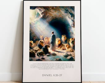 Daniel in the Lions Den Dore Print Poster - Etsy