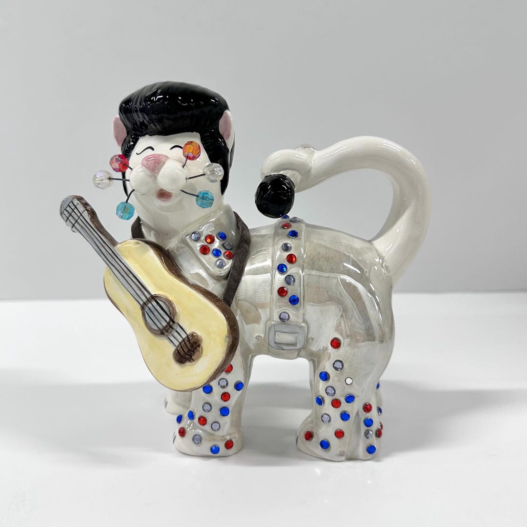 Amy Lacombe Elvis Presley Cat Figurine 2006 | Collectible Ceramic Kitty ...