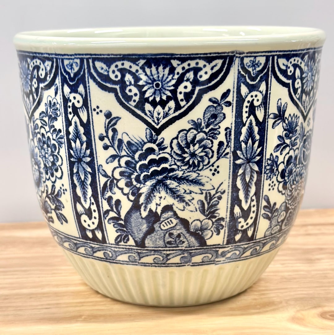 Vintage Delfts Boch Belgium 6” Planter Pot for Royal Sphinx - Holland ...