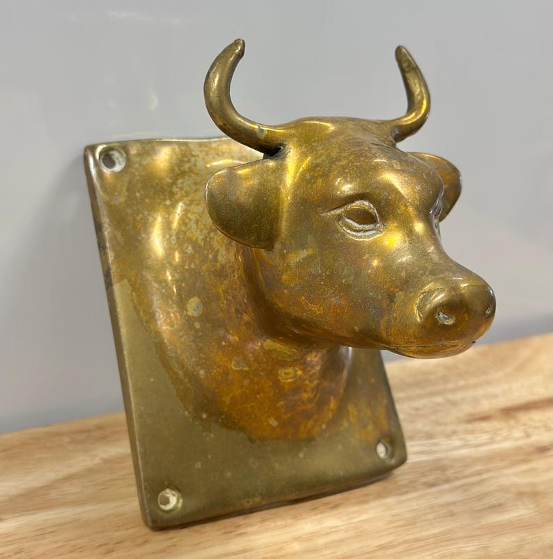 Gatco Solid Brass Bull Head Wall Mount | Vintage Steer Sculpture ...