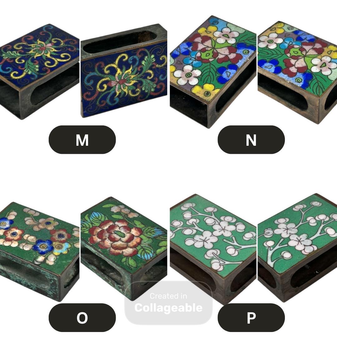 Vintage Chinese Cloisonné Matchbox Holder | Floral Enamel Metal Match ...