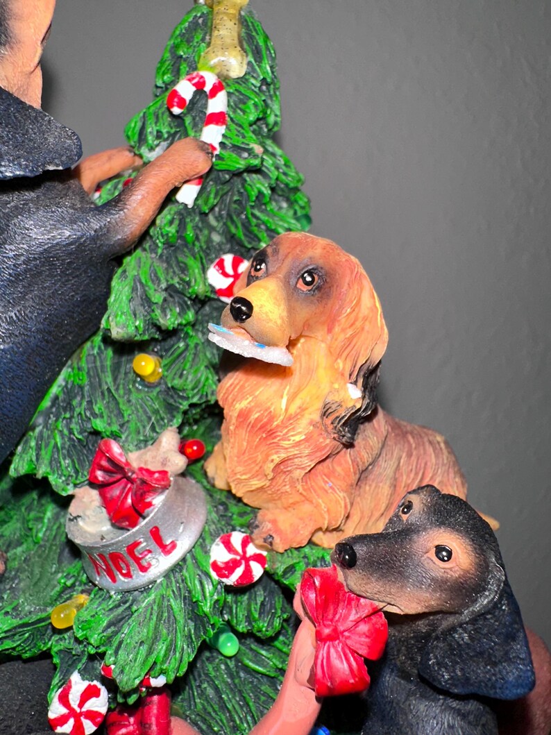 Danbury Mint 12.5 Dachshund Christmas Tree Weiner Dog Hot Dog Lights up ...