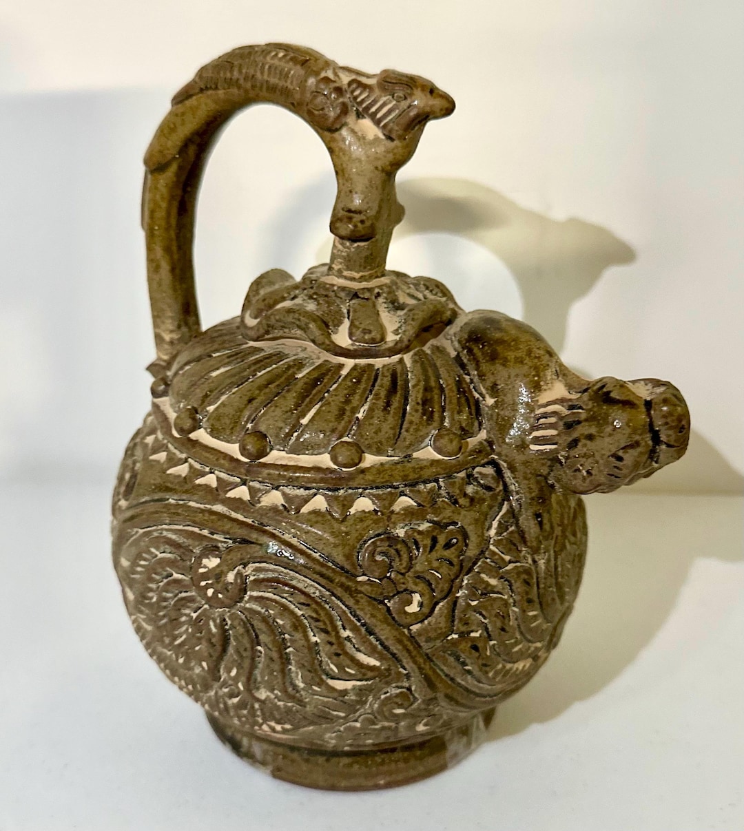 Vintage Chinese Bottom Filling Porcelain Tea/wine Pot Dragon Design ...