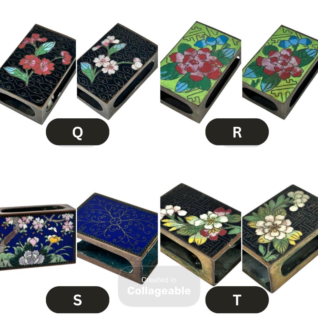 Vintage Chinese Cloisonné Matchbox Holder | Floral Enamel Metal Match ...