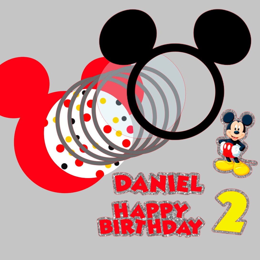 Mickey Cake Topper SVG Mickey Mouse Birthday Party Inspired Cake Topper ...