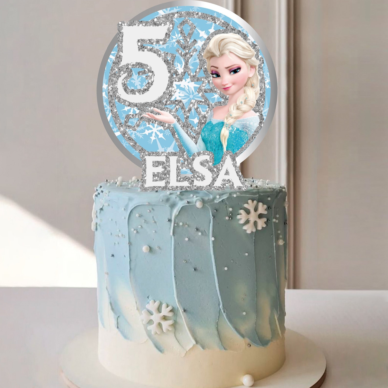 Princess Elsa Cake Topper SVG Frozen Inspired Cake Topper SVG Snow ...