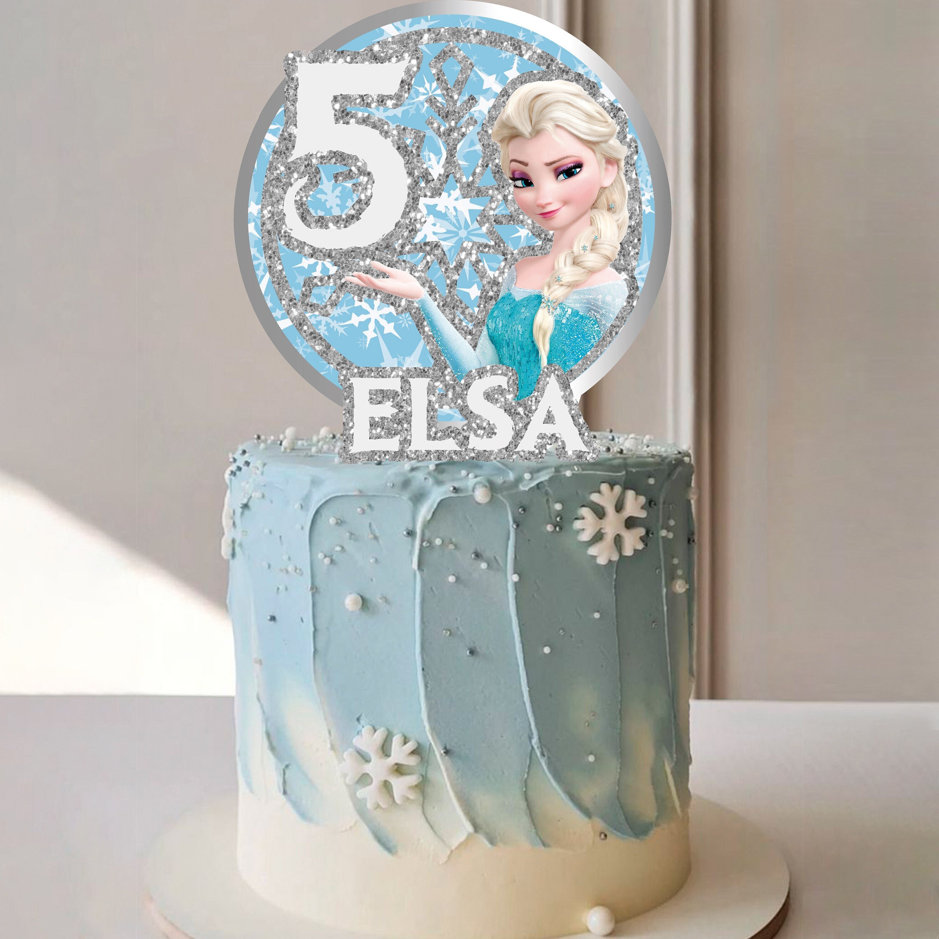 Princess Elsa Cake Topper SVG Frozen Inspired Cake Topper SVG Snow ...