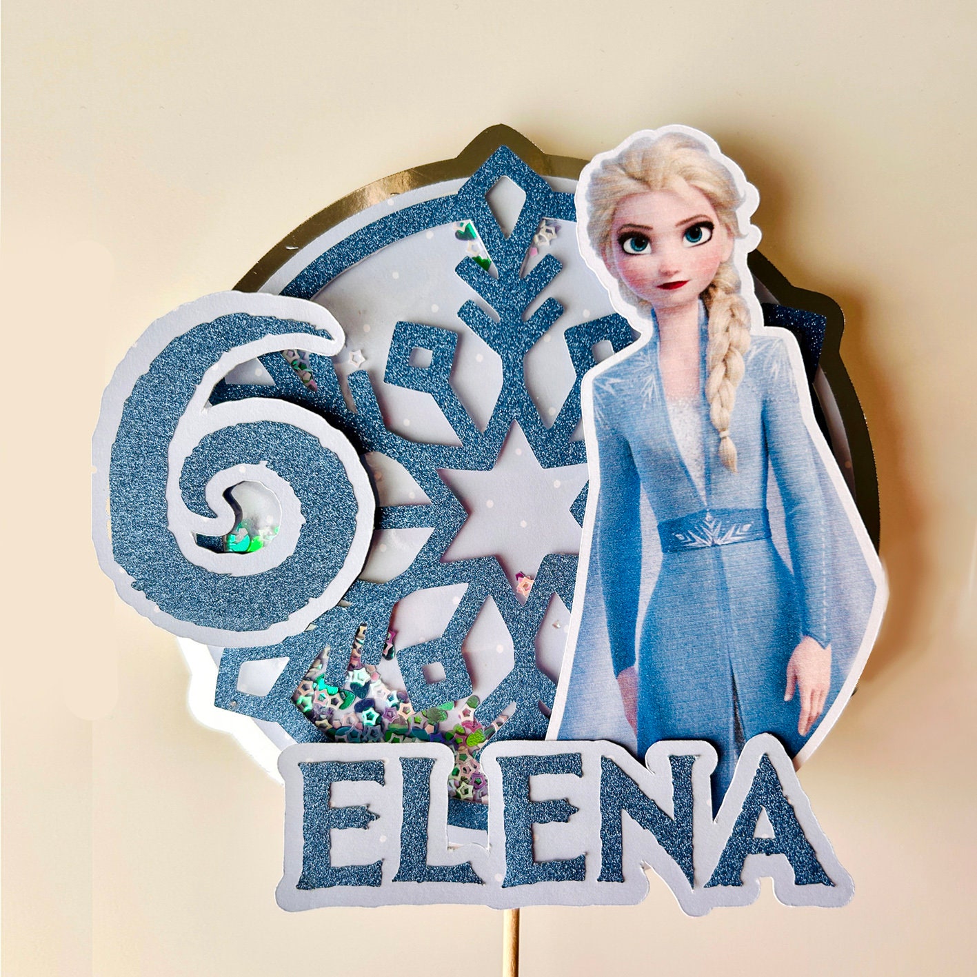 Queen Elsa Cake Topper Frozen 2 Inspired Layered Cake Topper Snow Queen ...
