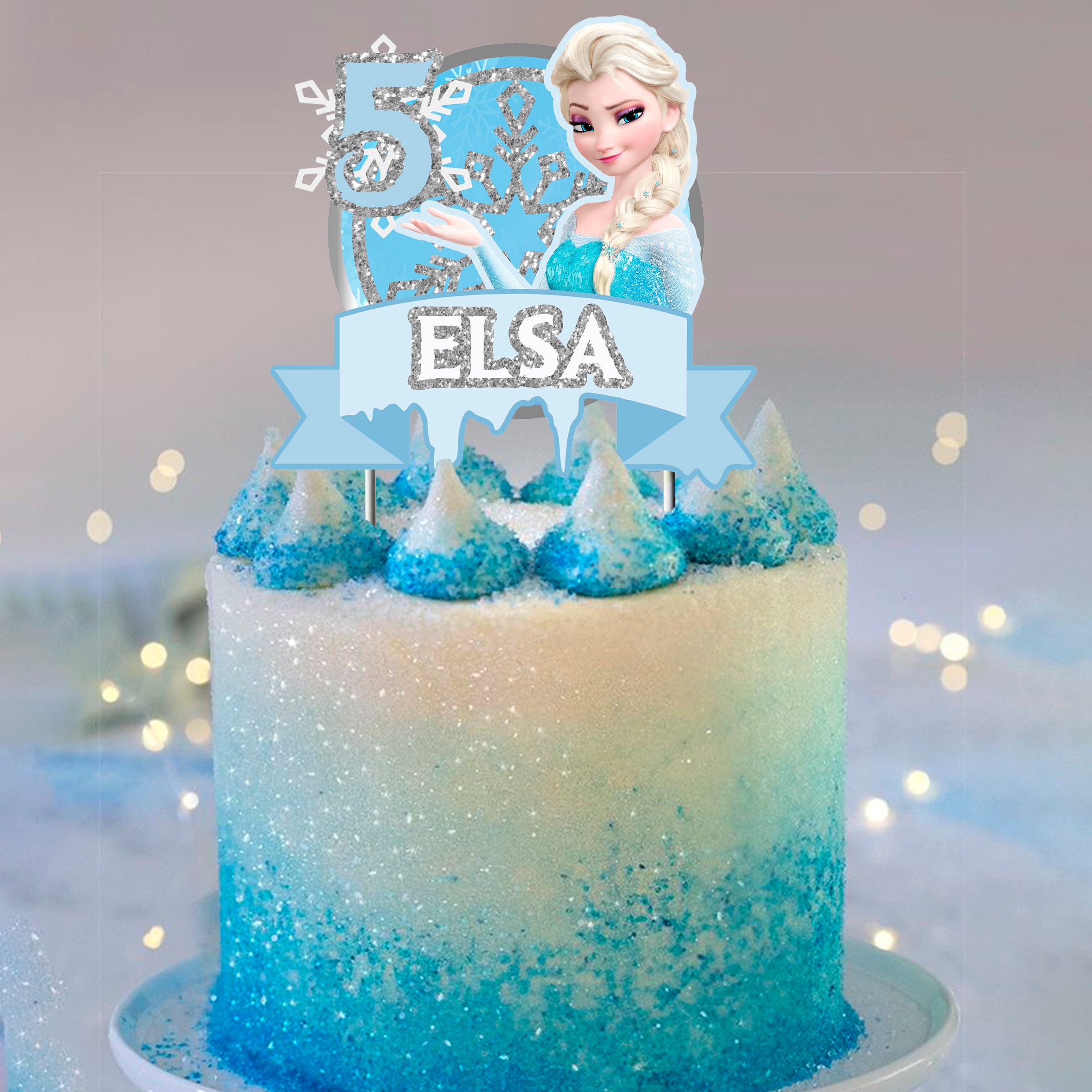 Princess Elsa Cake Topper SVG Frozen Inspired Party Cake Topper SVG ...