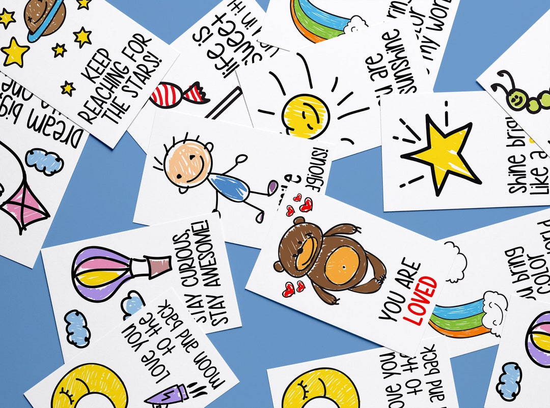 Doodles School Lunchbox Notes Printable Instant Download Lunchbox Notes ...