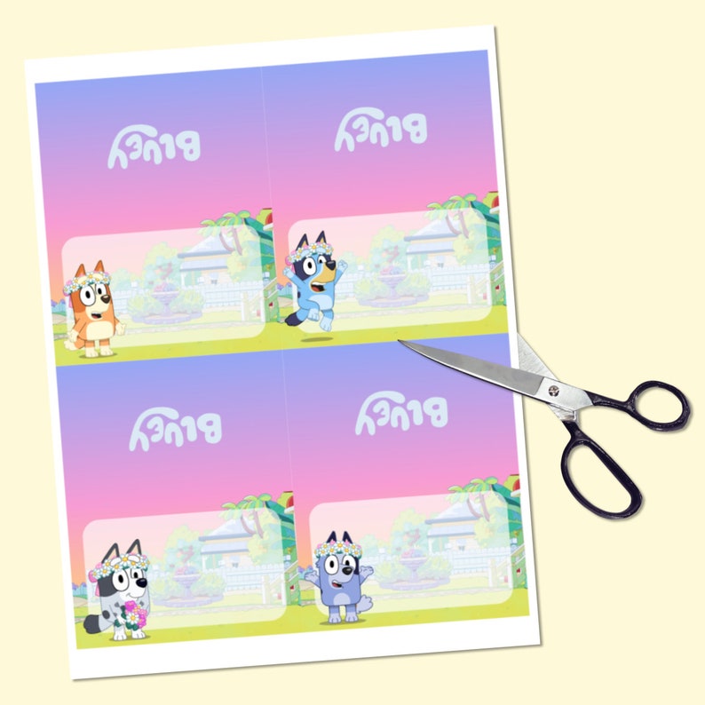 Bluey Birthday Party Food Labels Bluey and Bingo Party Decor Place ...