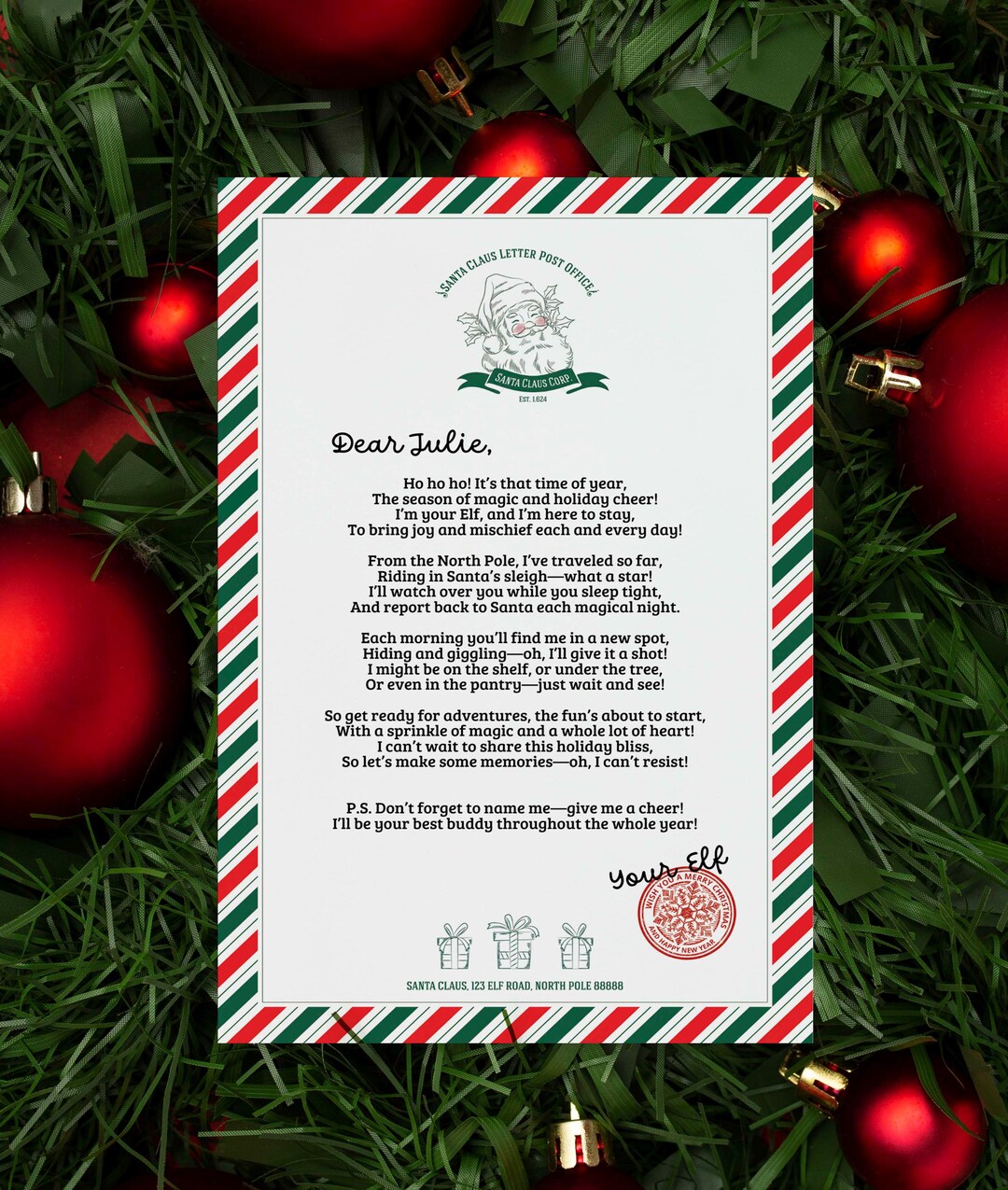 Editable Elf Letter Set Canva Template Christmas Elf Letter Combo Elf ...
