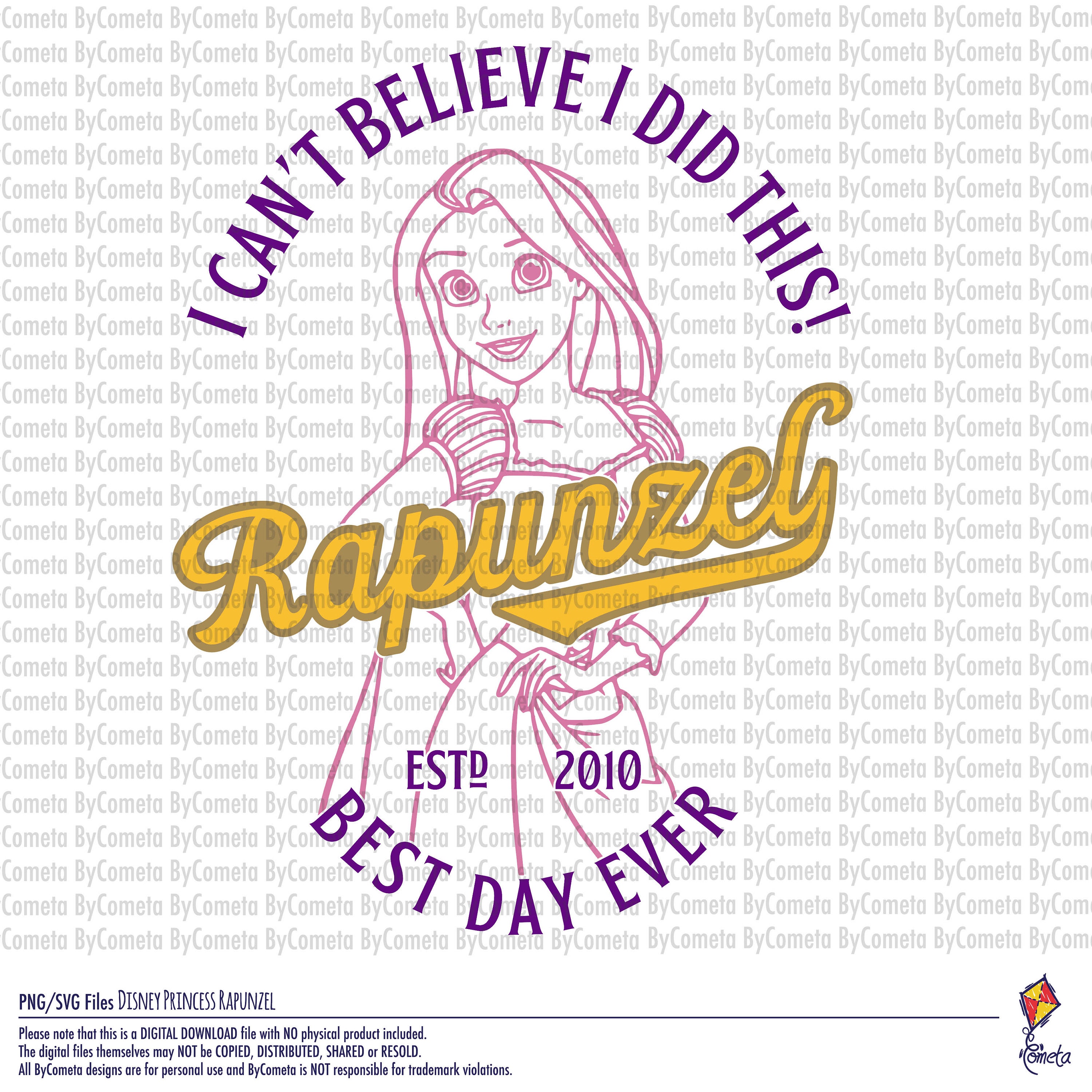 Rapunzel Princess Shirt Instant Download Rapunzel PNG SVG Tangled ...