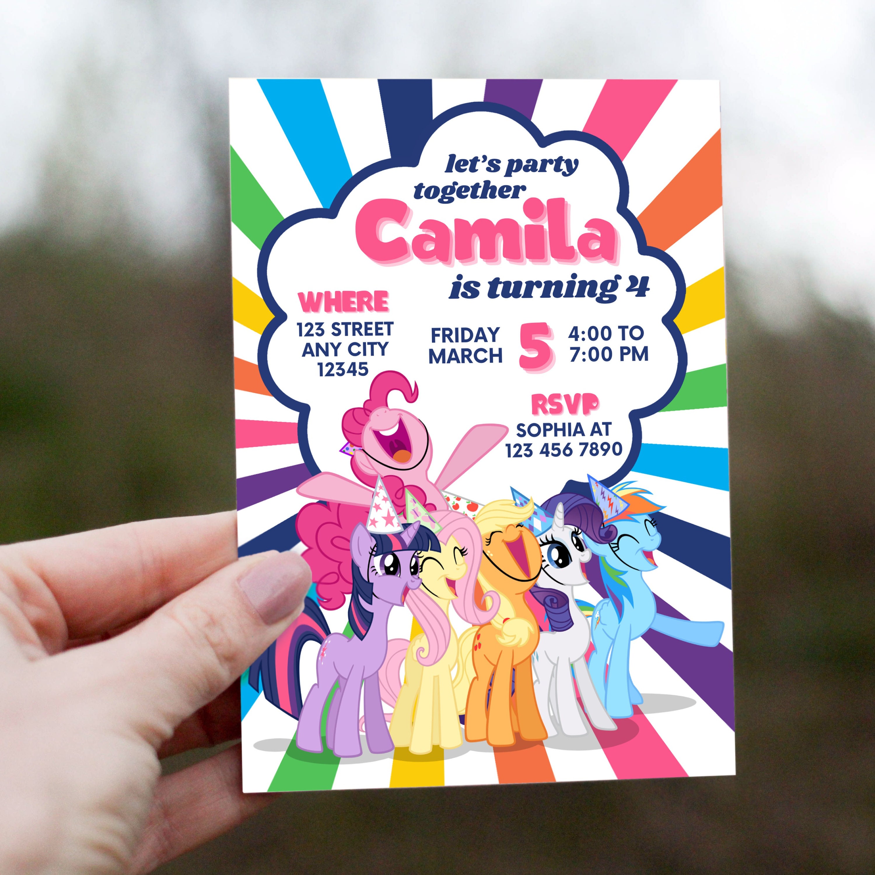 My Little Pony Birthday Invitation Editable Canva Template My Little ...