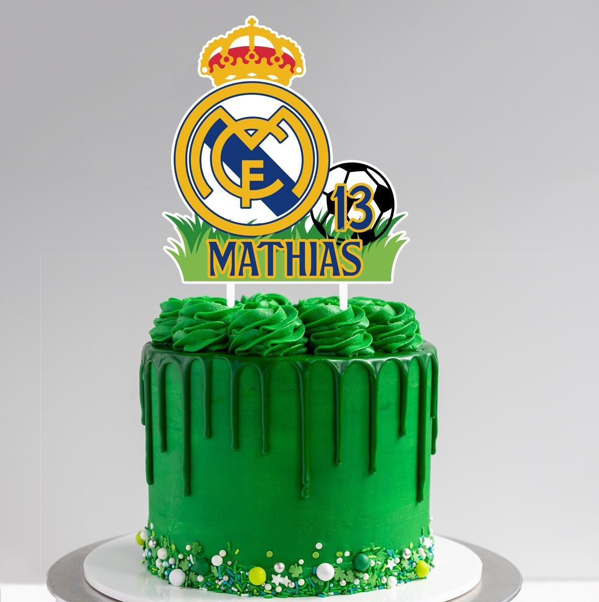 Real Madrid Cake Topper SVG Sport Team Inspired Cake Topper, Soccer ...