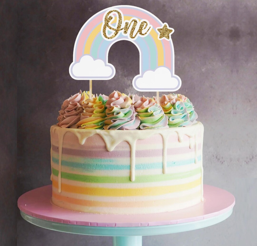 Cake Rainbow Cake Topper SVG Rainbow Layered Cake Topper, Cake Rainbow ...