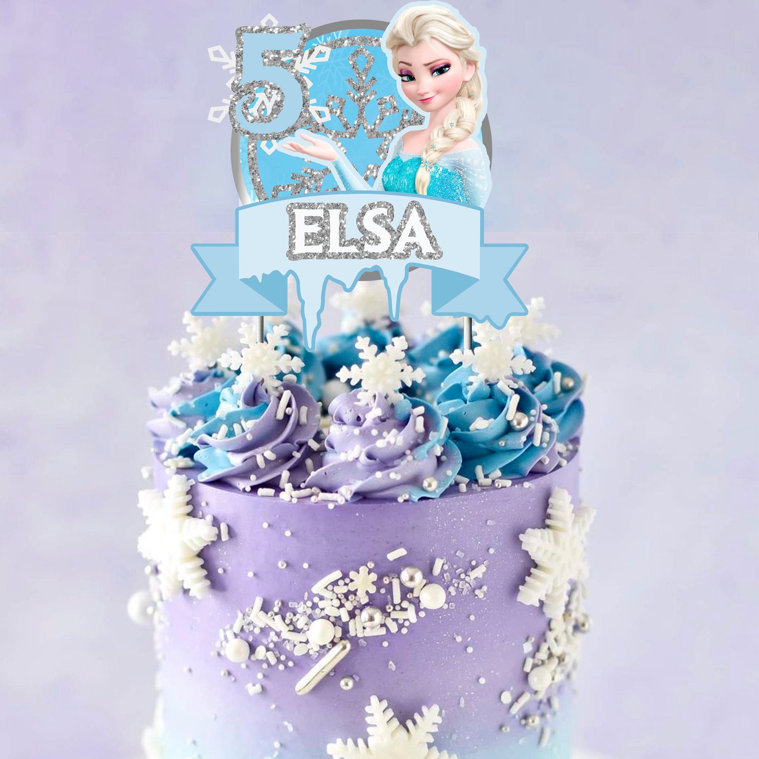 Princess Elsa Cake Topper SVG Frozen Inspired Party Cake Topper SVG ...