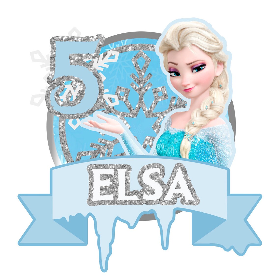 Princess Elsa Cake Topper SVG Frozen Inspired Party Cake Topper SVG ...