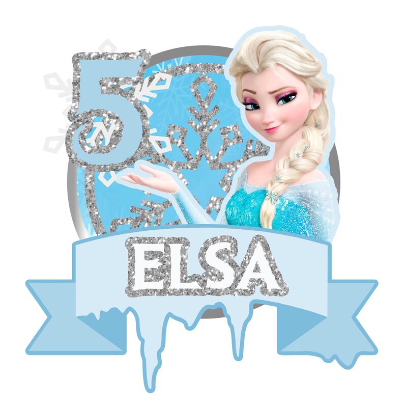 Princess Elsa Cake Topper SVG Frozen Inspired Party Cake Topper SVG ...