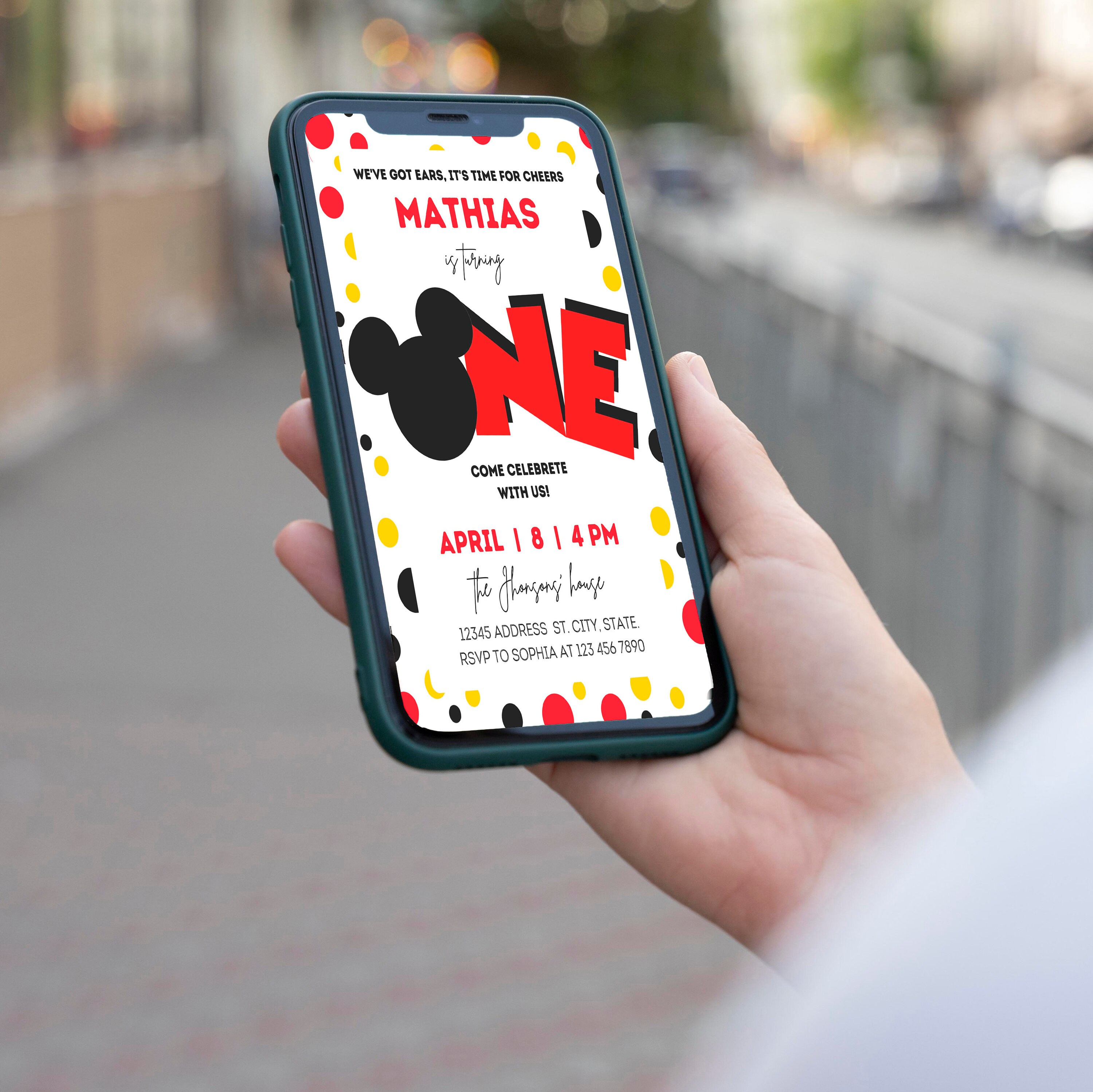 Mickey Inspired Birthday Invitation Editable Template Digital Mickey ...