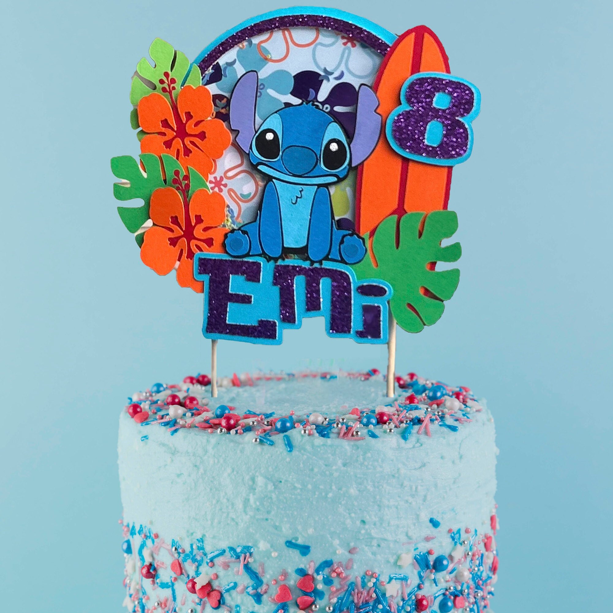 Stitch Cake Topper SVG Hawaiian Inspired Cake Topper SVG Cake Topper ...