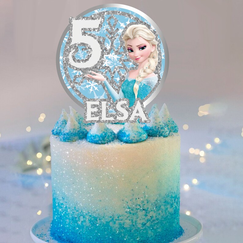 Princess Elsa Cake Topper SVG Frozen Inspired Cake Topper SVG Snow ...