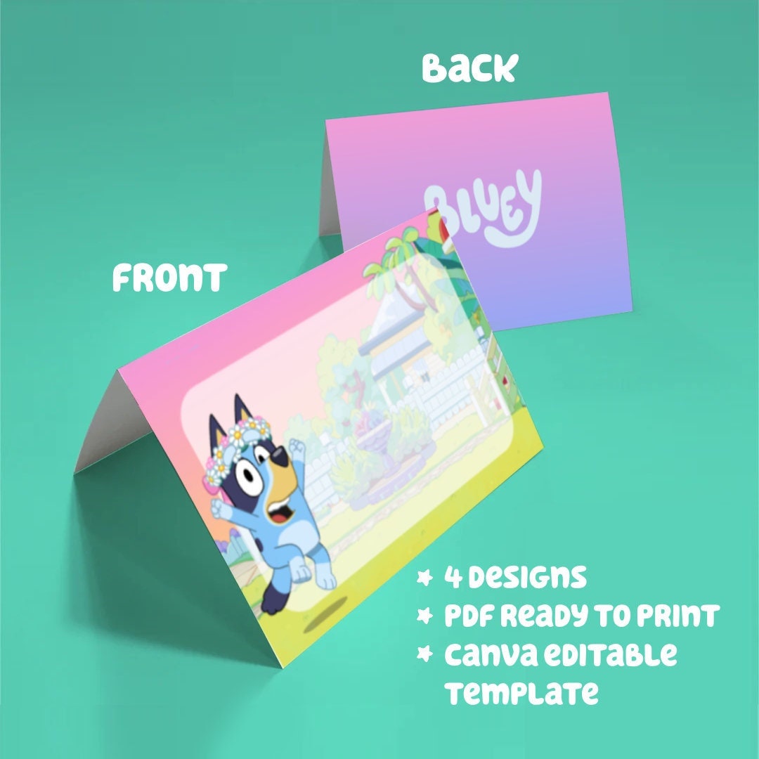 Bluey Birthday Party Food Labels Bluey and Bingo Party Decor Place ...