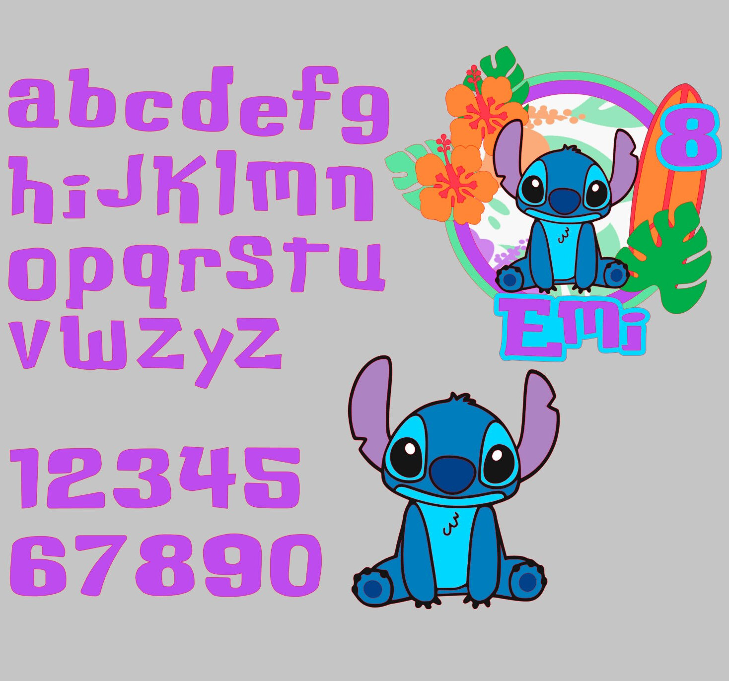 Stitch Cake Topper SVG Hawaiian Inspired Cake Topper SVG Cake Topper ...