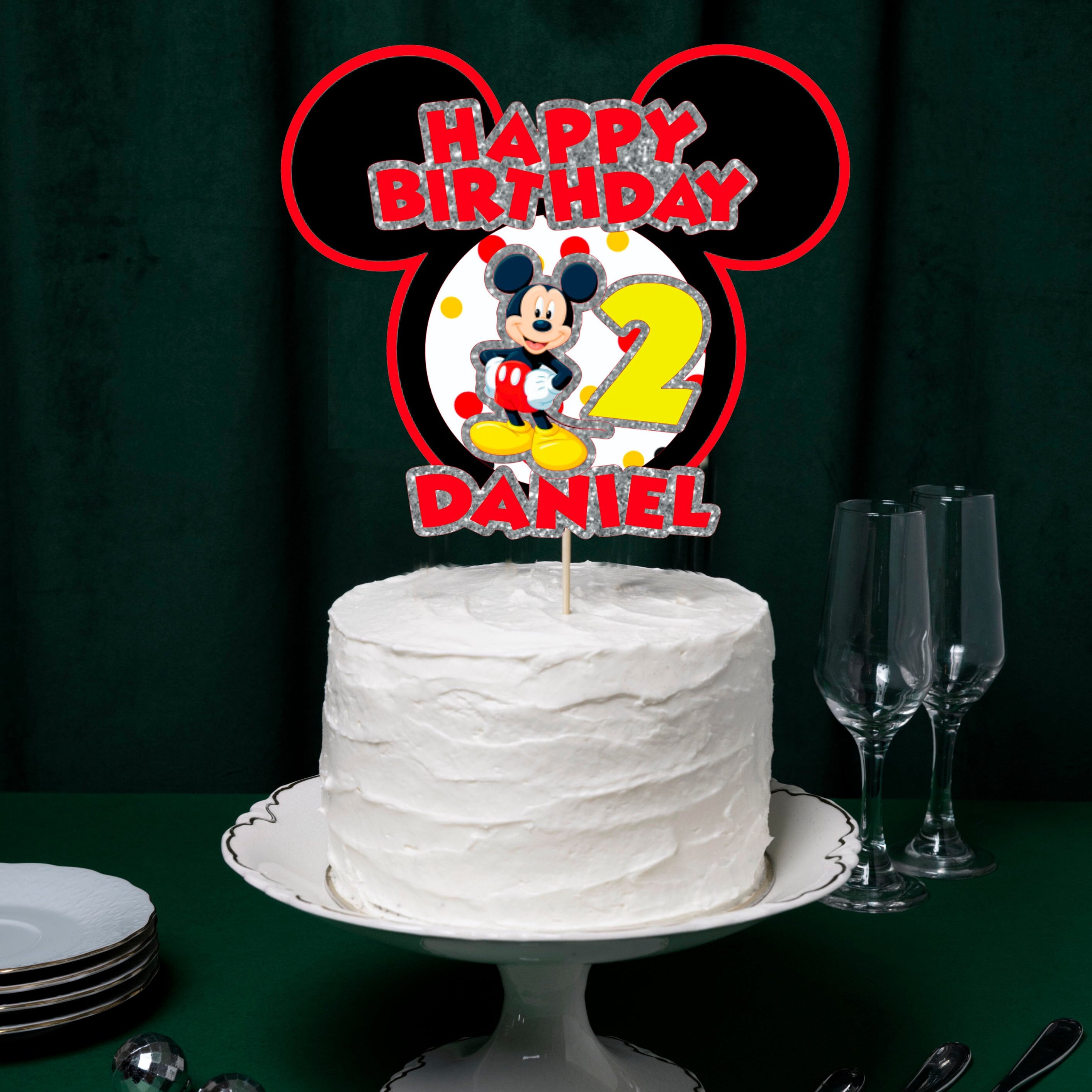 Mickey Cake Topper SVG Mickey Mouse Birthday Party Inspired Cake Topper ...