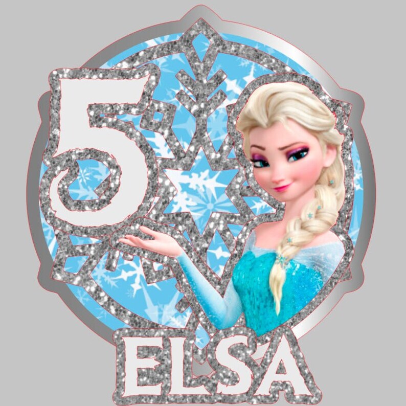 Princess Elsa Cake Topper SVG Frozen Inspired Cake Topper SVG Snow ...