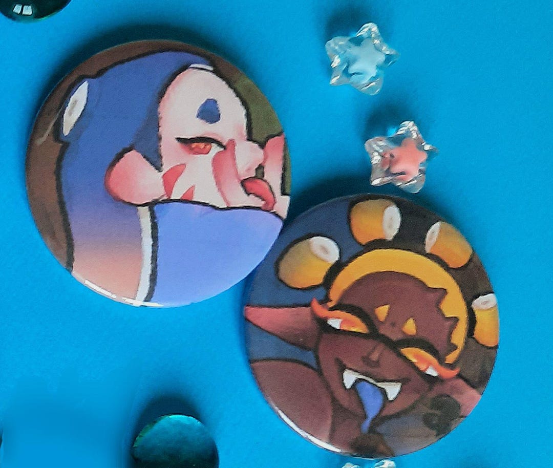 Splatoon Fire and Ice (shiver and Frye) Button Pins - Etsy