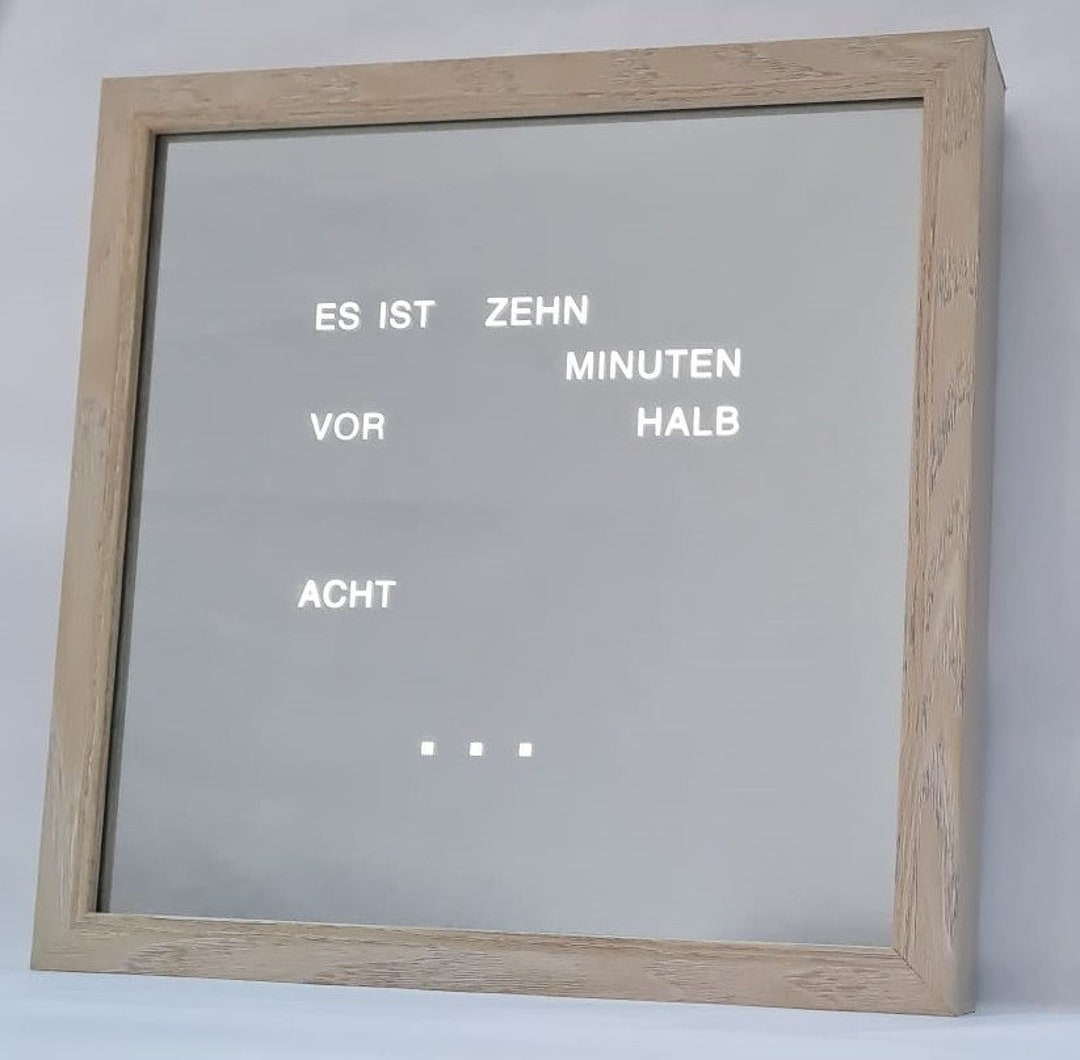 Word Clock Clock With Letter Time in German Real Wood - Etsy