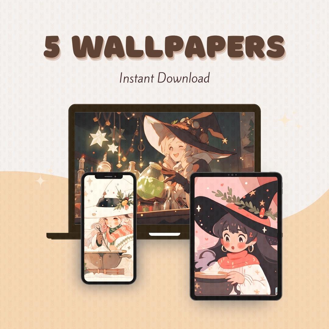 Magical Witch Wallpaper Cute Wallpaper Cozy Wallpaper Laptop Wallpaper ...