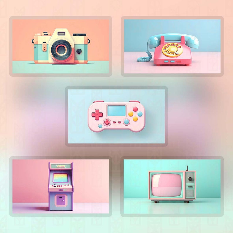 Retro Game Wallpaper Pastel Wallpaper Camera Wallpaper Digital ...