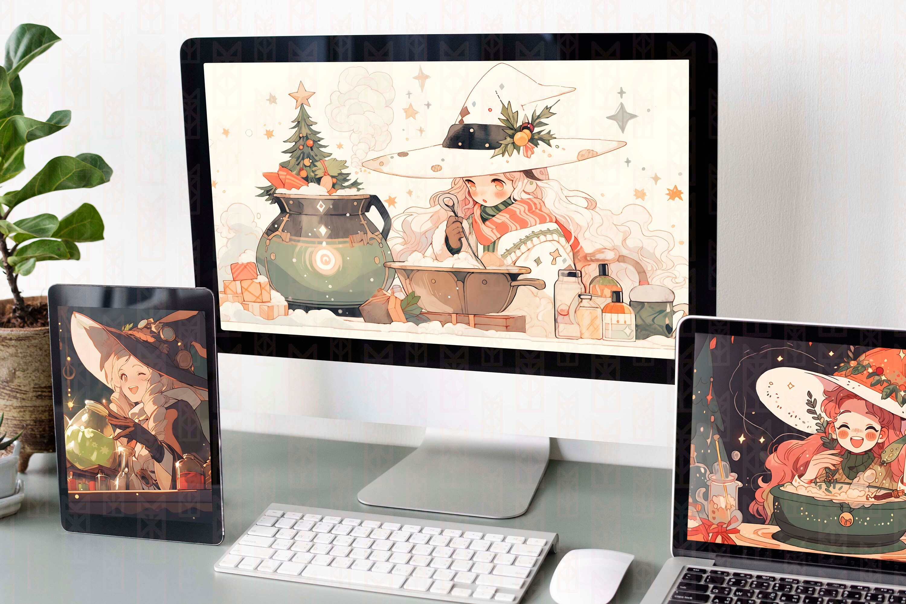 Magical Witch Wallpaper Cute Wallpaper Cozy Wallpaper Laptop Wallpaper ...