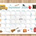 Printable September 2024 Calendar, Editable 2024 Calendar, Kids Spring ...