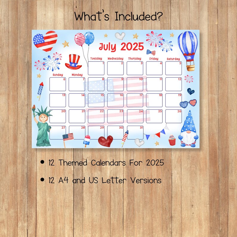 2025 Printable Calendars, Printable Kids Calendars, Watercolor ...