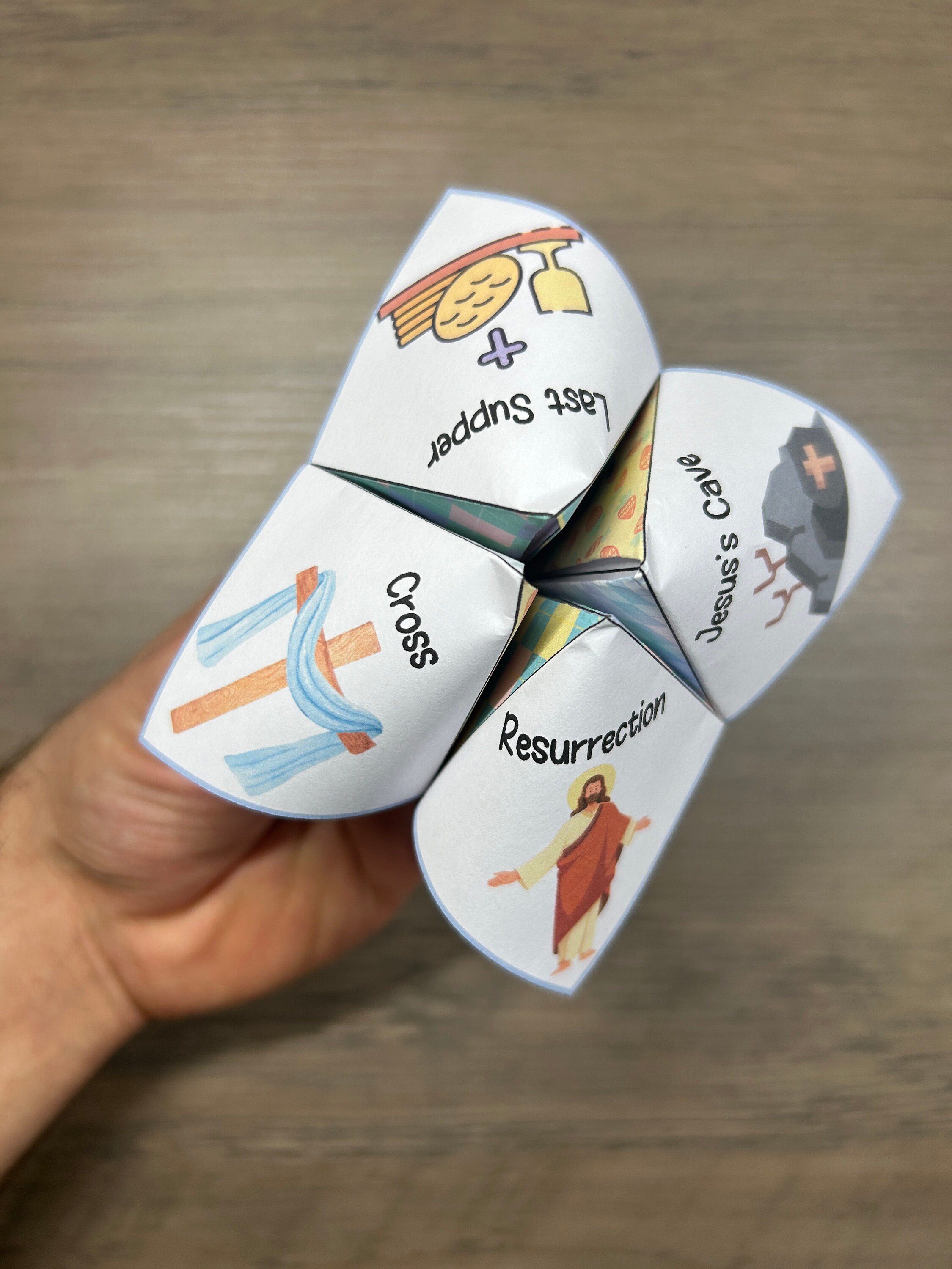 The Easter Story Fortune Teller, Kids Fortune Teller, Bible Activity ...