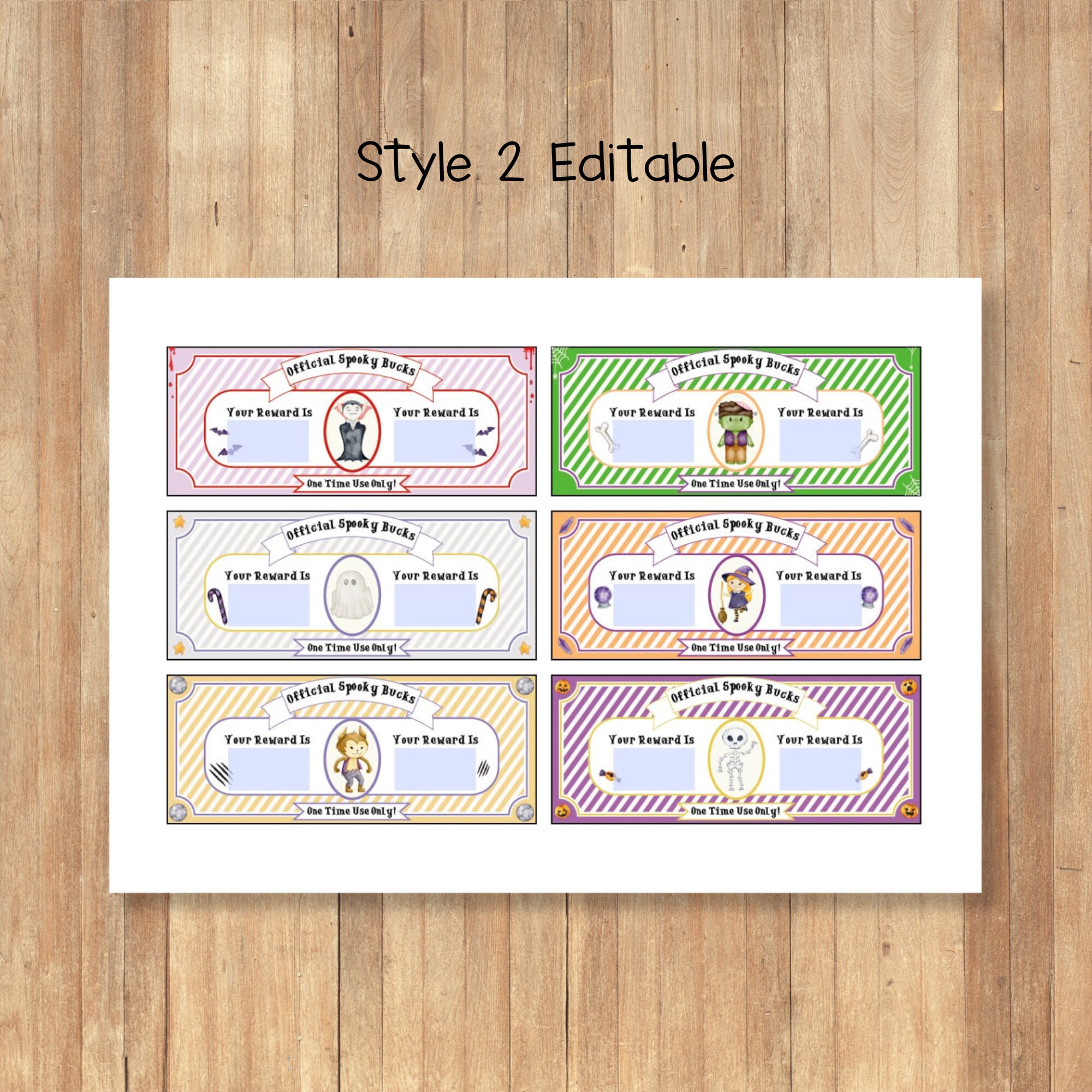 Printable Halloween Bucks, Halloween Play Money, Editable Play Money ...