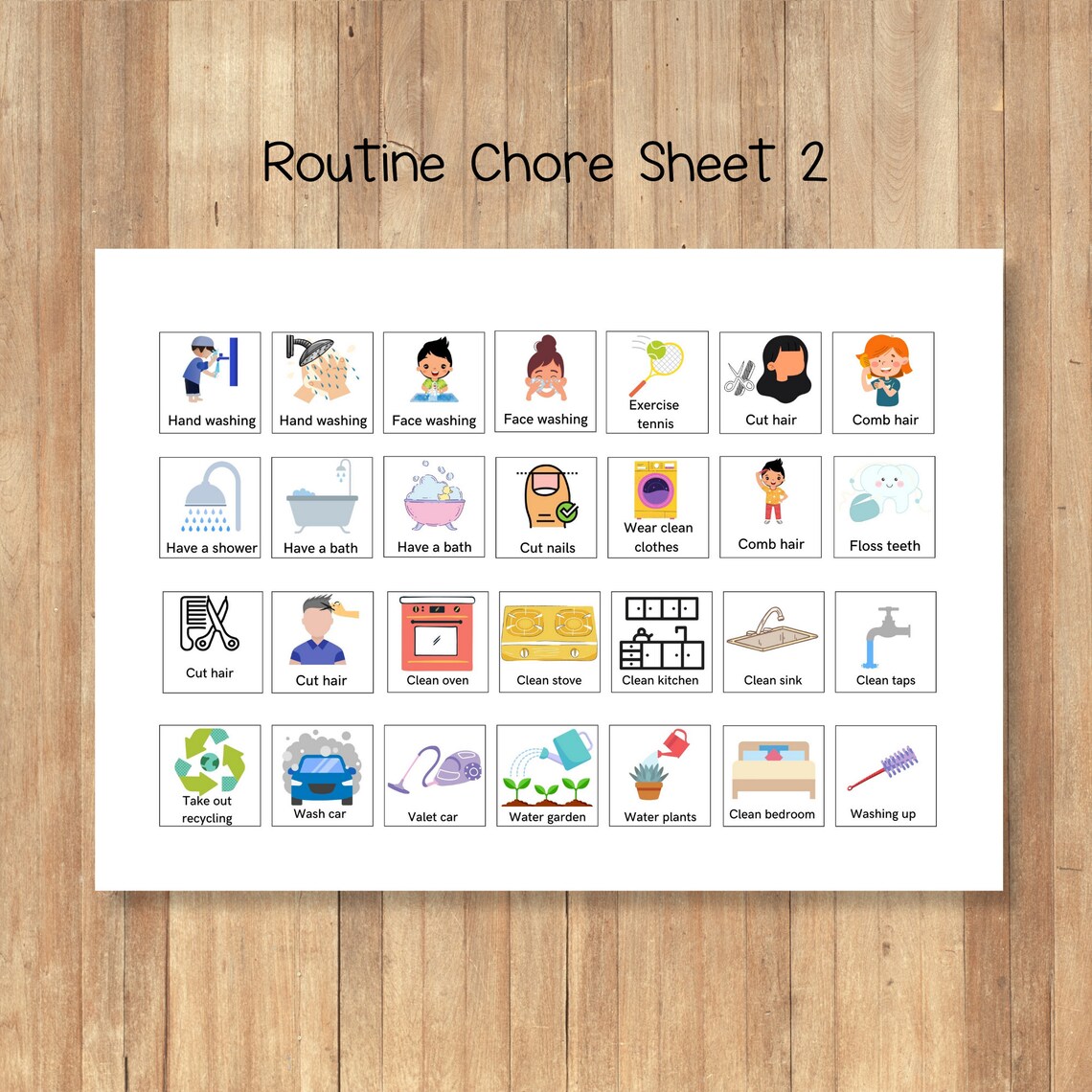 Kids Daily Routine Card, Toddler Routine Chart, Daily Kids Planner ...