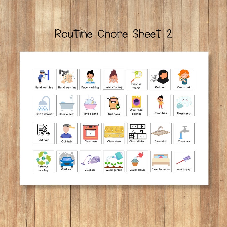 Kids Daily Routine Card, Toddler Routine Chart, Daily Kids Planner ...