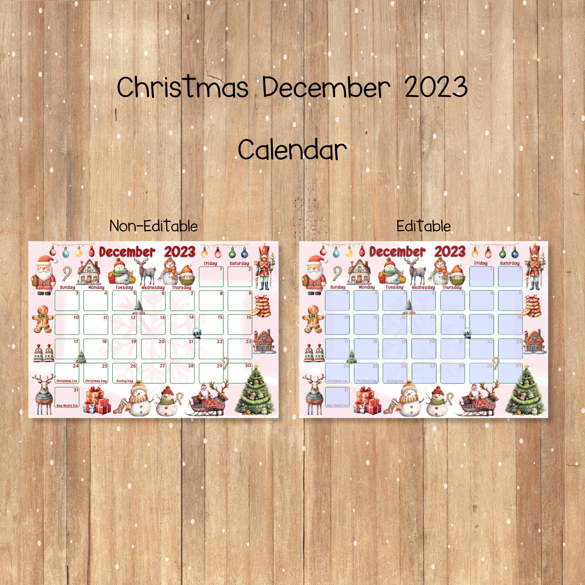 Printable December 2023 Calendar, Editable December 2023 Calendar ...
