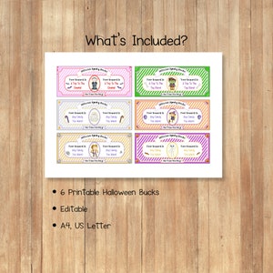 Printable Halloween Bucks, Halloween Play Money, Editable Play Money ...