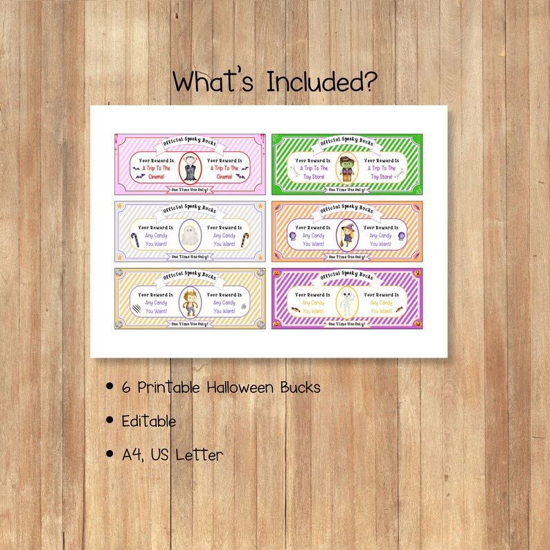 Printable Halloween Bucks, Halloween Play Money, Editable Play Money ...